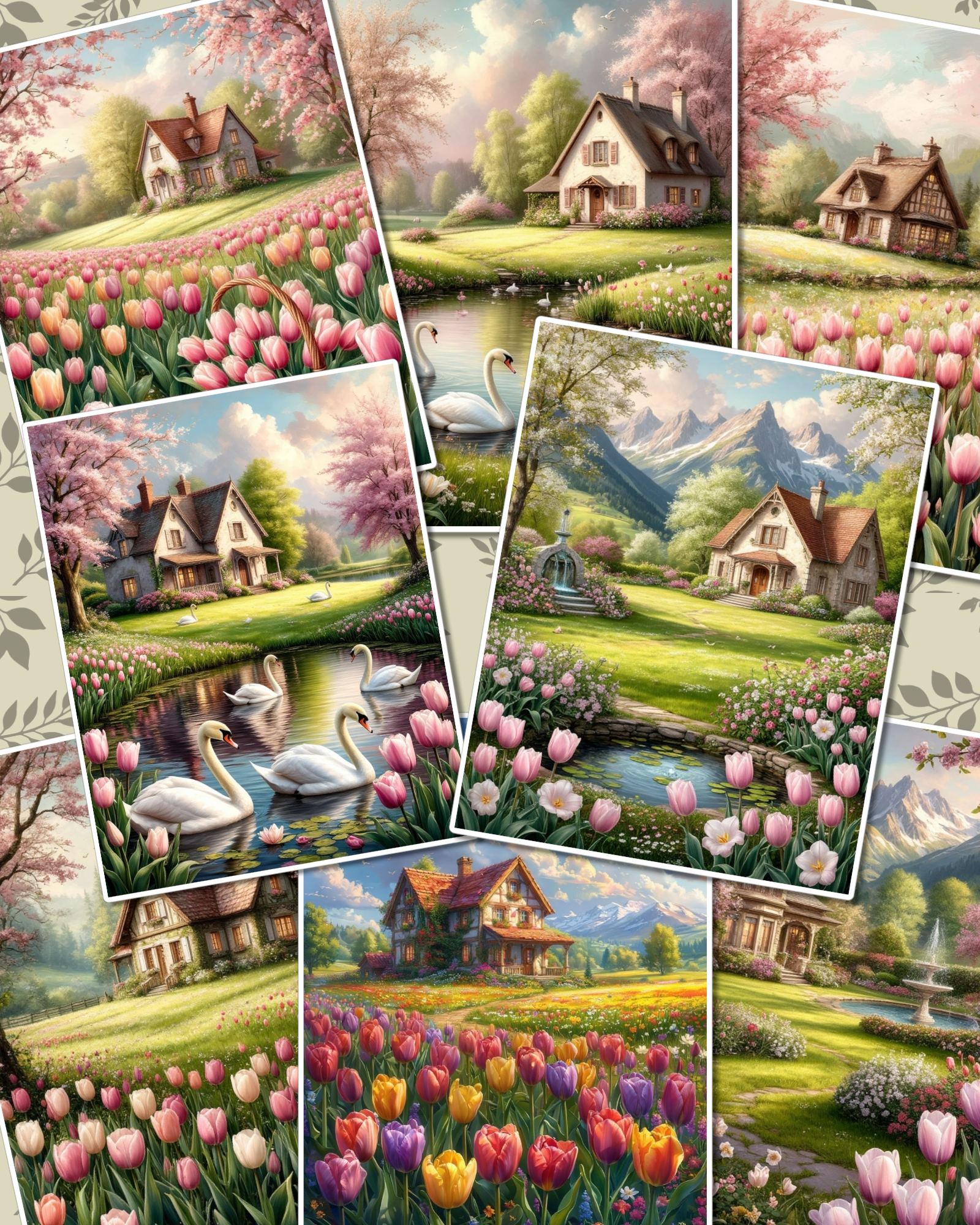 Set of photos Stickers of beautiful home natural views for journaling ...